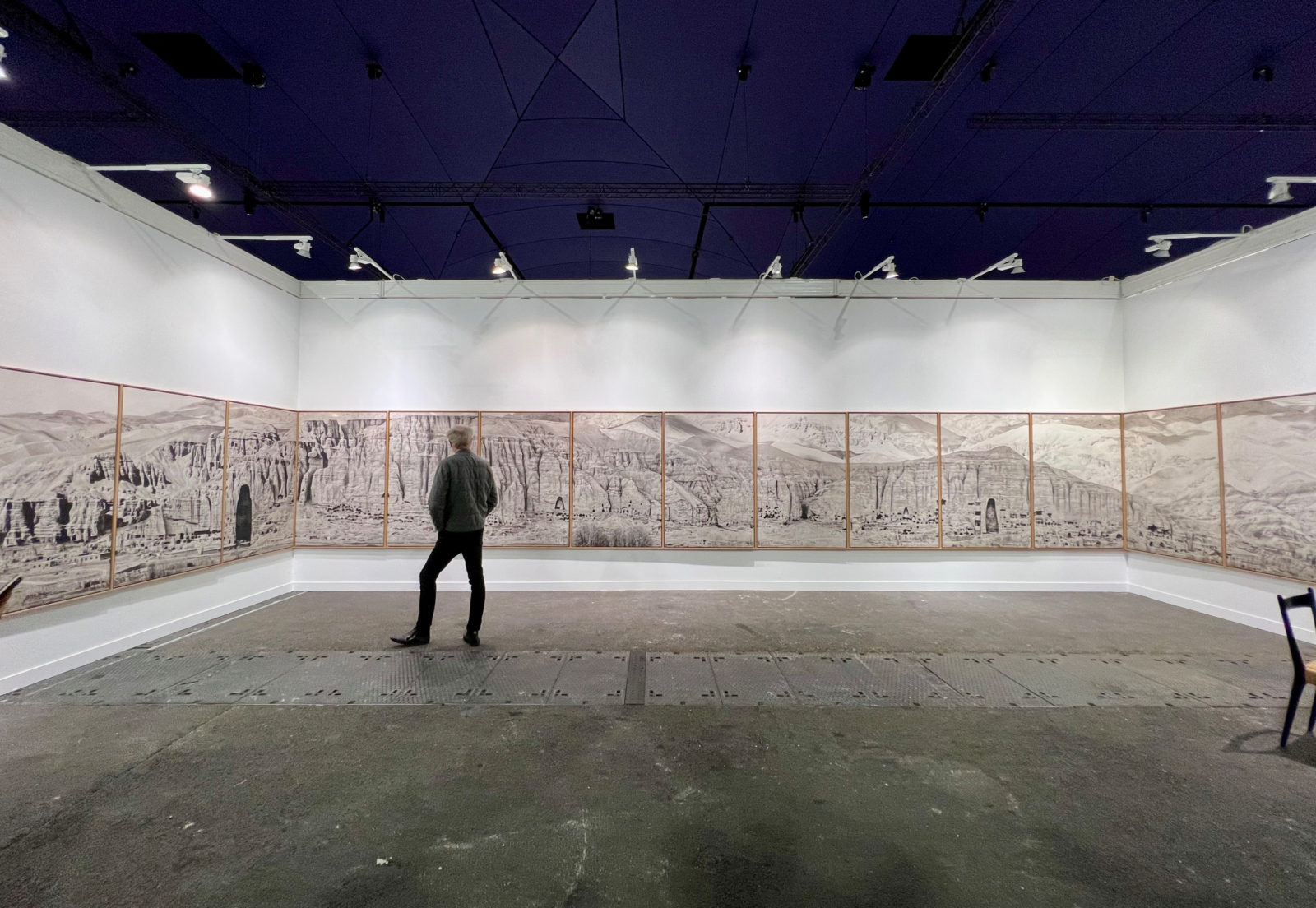 Pascal Convert, Panoramique de la falaise de Bamiyan, Afghanistan, 2017 ...